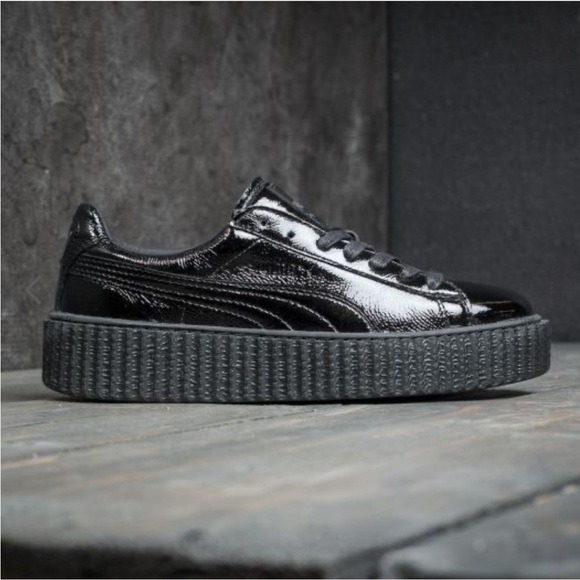 Puma x Fenty | Shoes | Puma X Fenty Creepers In Black Wrinkled Patent ...